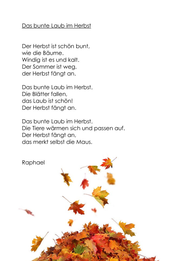 Herbst – Gedichte – Fanny Koenig Grundschule