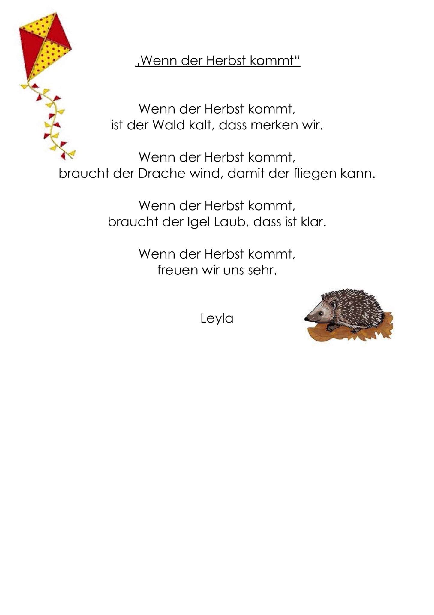 Herbst – Gedichte – Fanny Koenig Grundschule